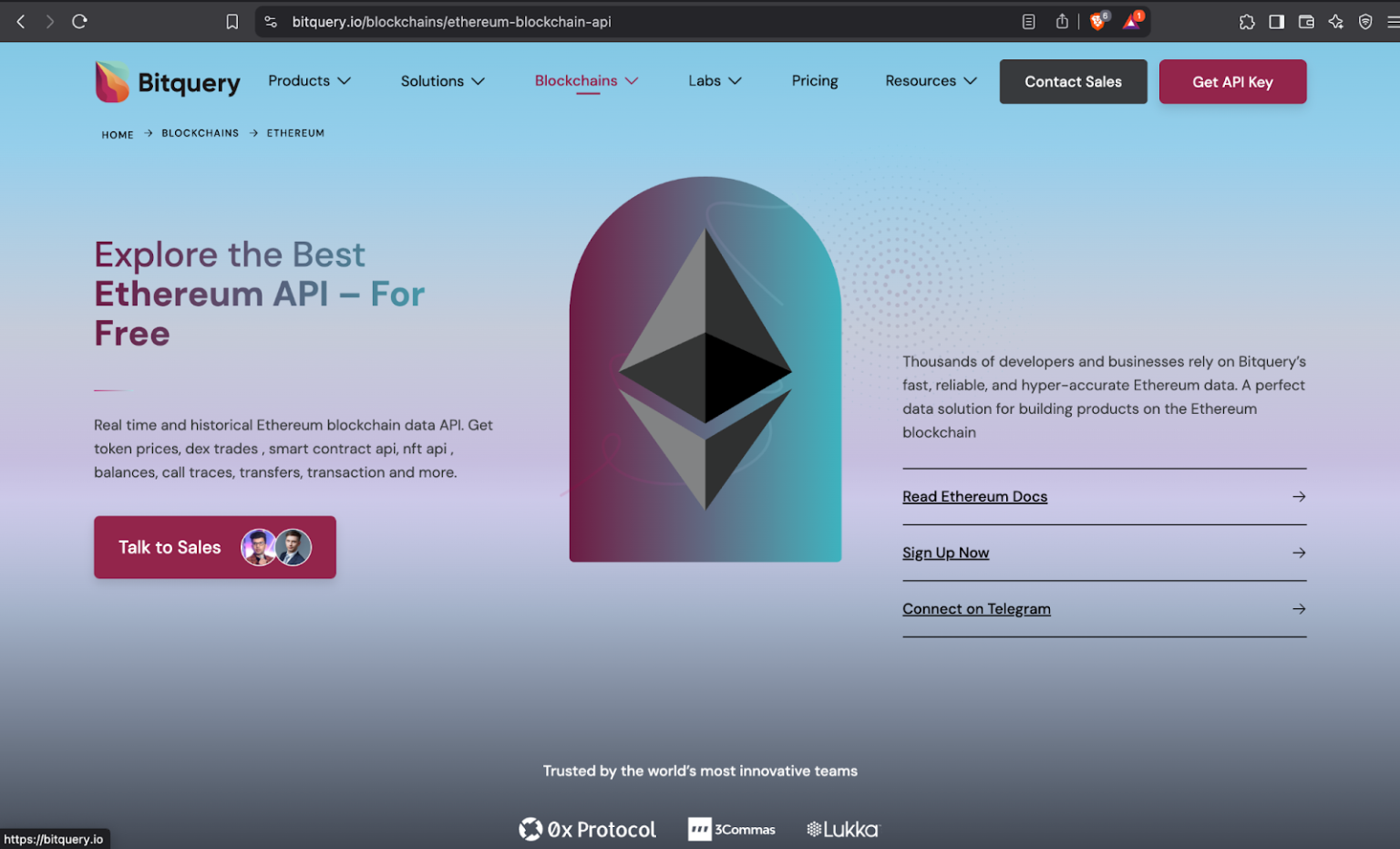 Top 10 Ethereum Data APIs for Developers | Bitquery API